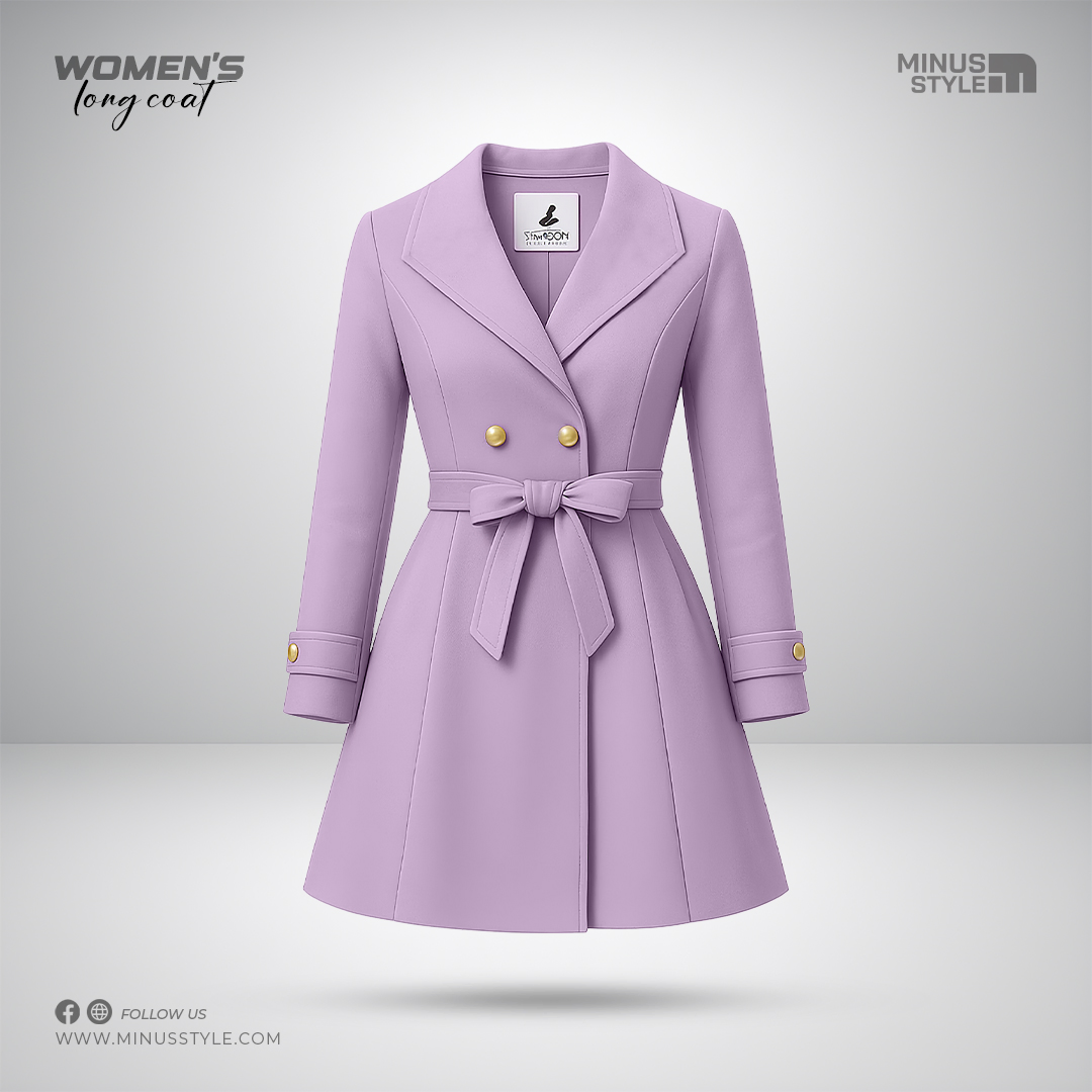 Woman Long Coat- Pink - Travox.Shop