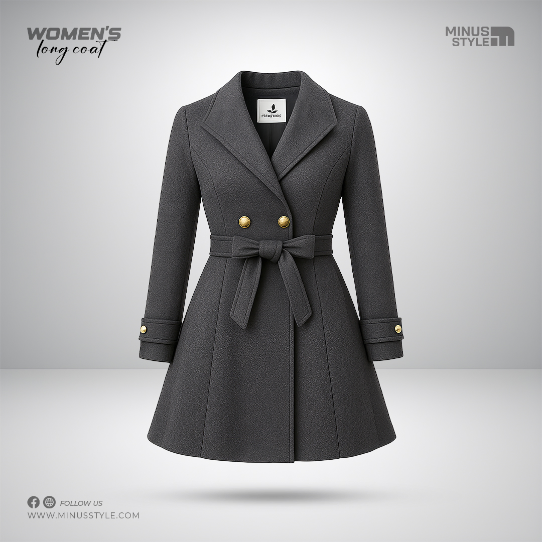 Woman Long Coat- Deep Gray - Travox.Shop