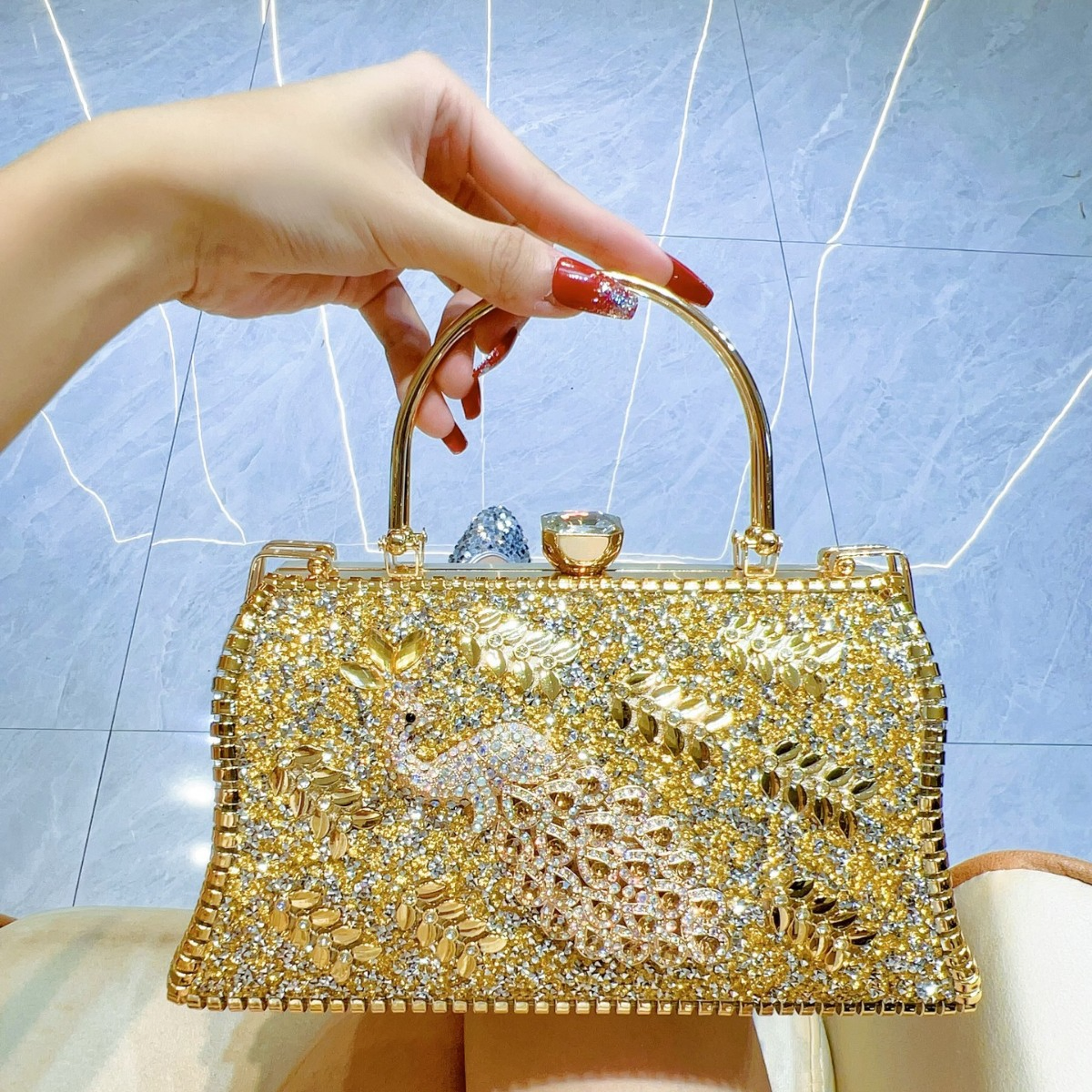 Luxury full diamond hand-held crossbody bag - Travox.Shop