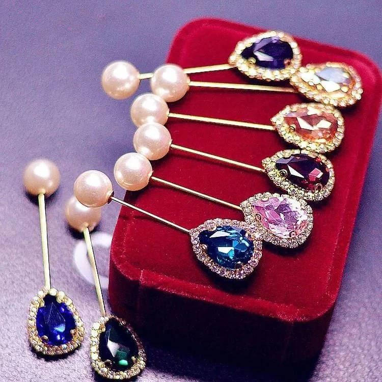 3 pcs Colorful Crystal Hijab Pin - Only 99 Shop BD