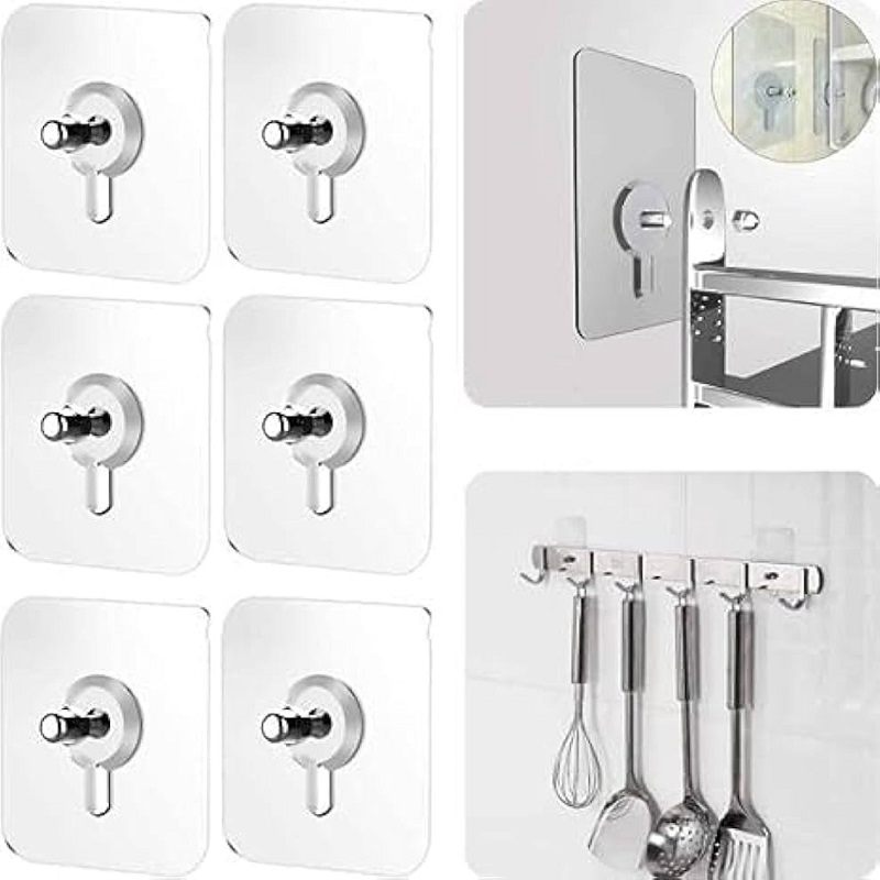 Transparent Punch Free Strong Ceiling Hanger Hook (10 pcs) - Shopnest BD