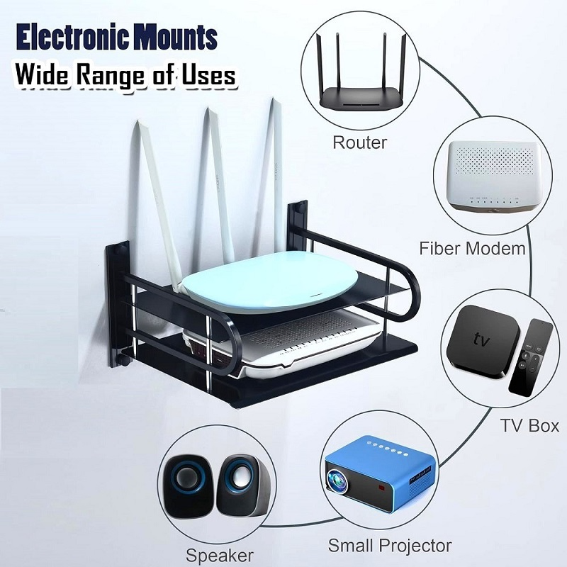 New Double Layer Metal Wall Mounted Wifi Router Stand - Shopnest BD