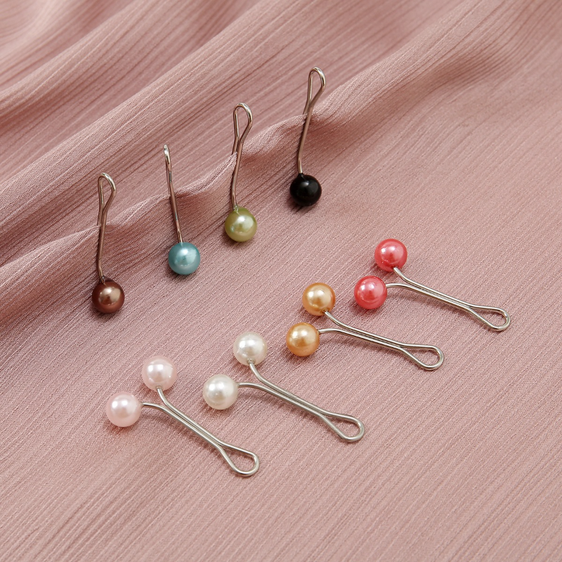 12 pcs Multicolor U Shape Pearl Hijab Pins (1 pata) - Only 99 Shop BD