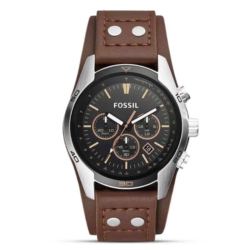 Fossil Coachman Chronograph Brown Leather Watch - Elite Club