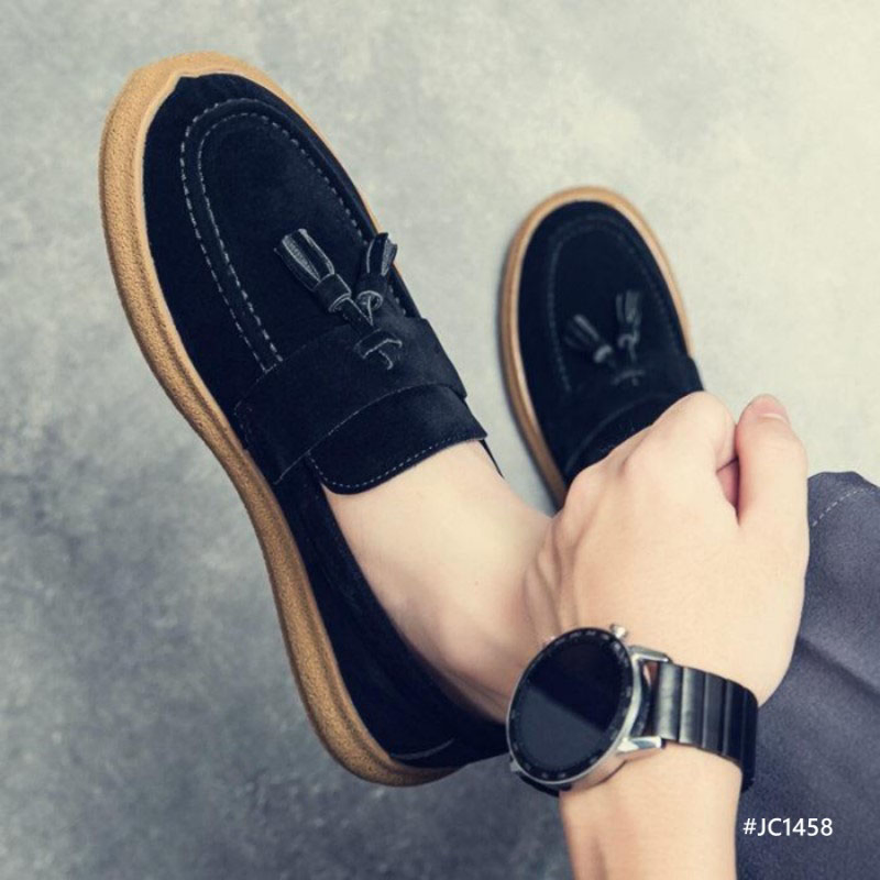 Premium Leather Korean Scrub Loafers Shoes - KICK NATIONS
