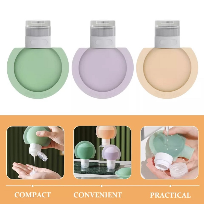 Silicone Bottle Lotion Refillable Container 3 Pc - Rivon Online Shop