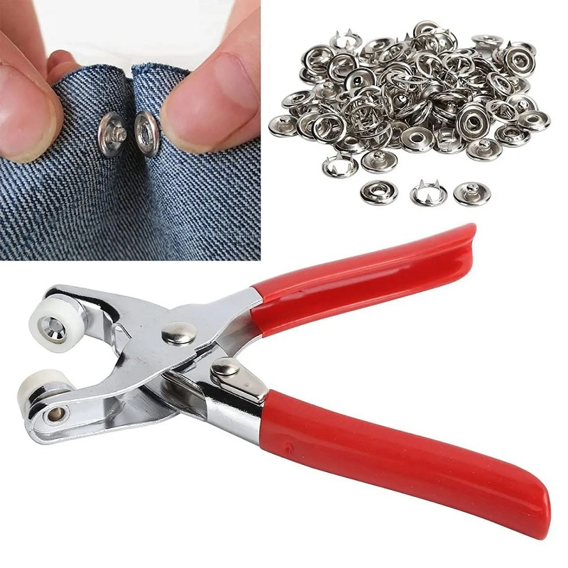 100pcs/set Metal Snaps Buttons Tool - Rivon Online Shop