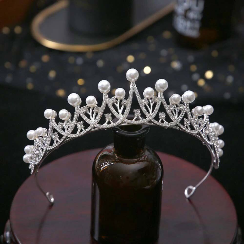 Princess Bridal Crown Pearl Headband - Choosy Shop