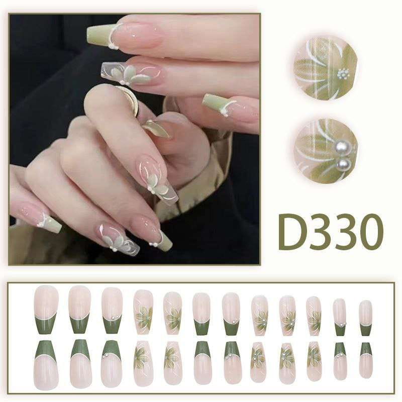 24pcs Fake Nail Set (1 Set) (D Series) - Choosy Shop