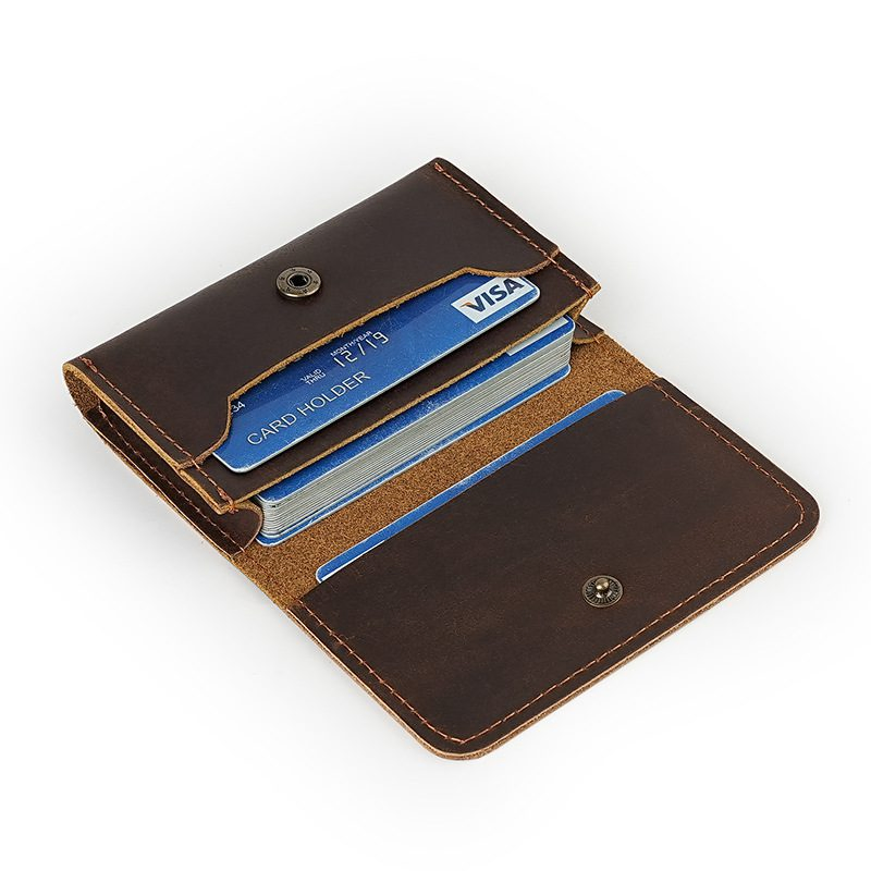 Genuine Leather Retro Multi-Card Holder – Compact & Stylish - Revlandbd
