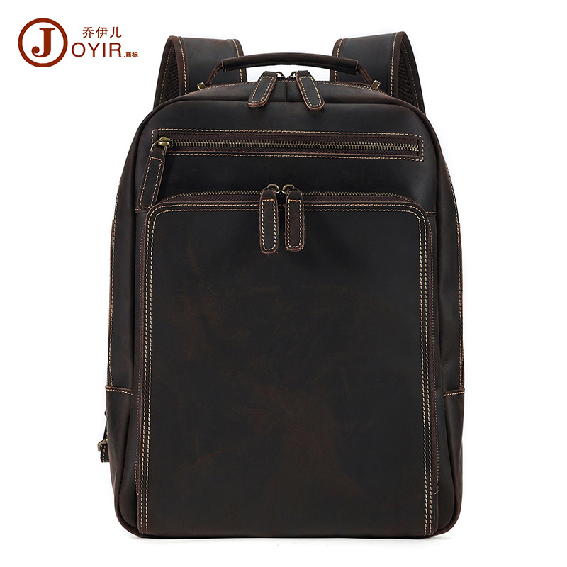 Men’s Crazy Horse Leather Backpack - Travox.Shop