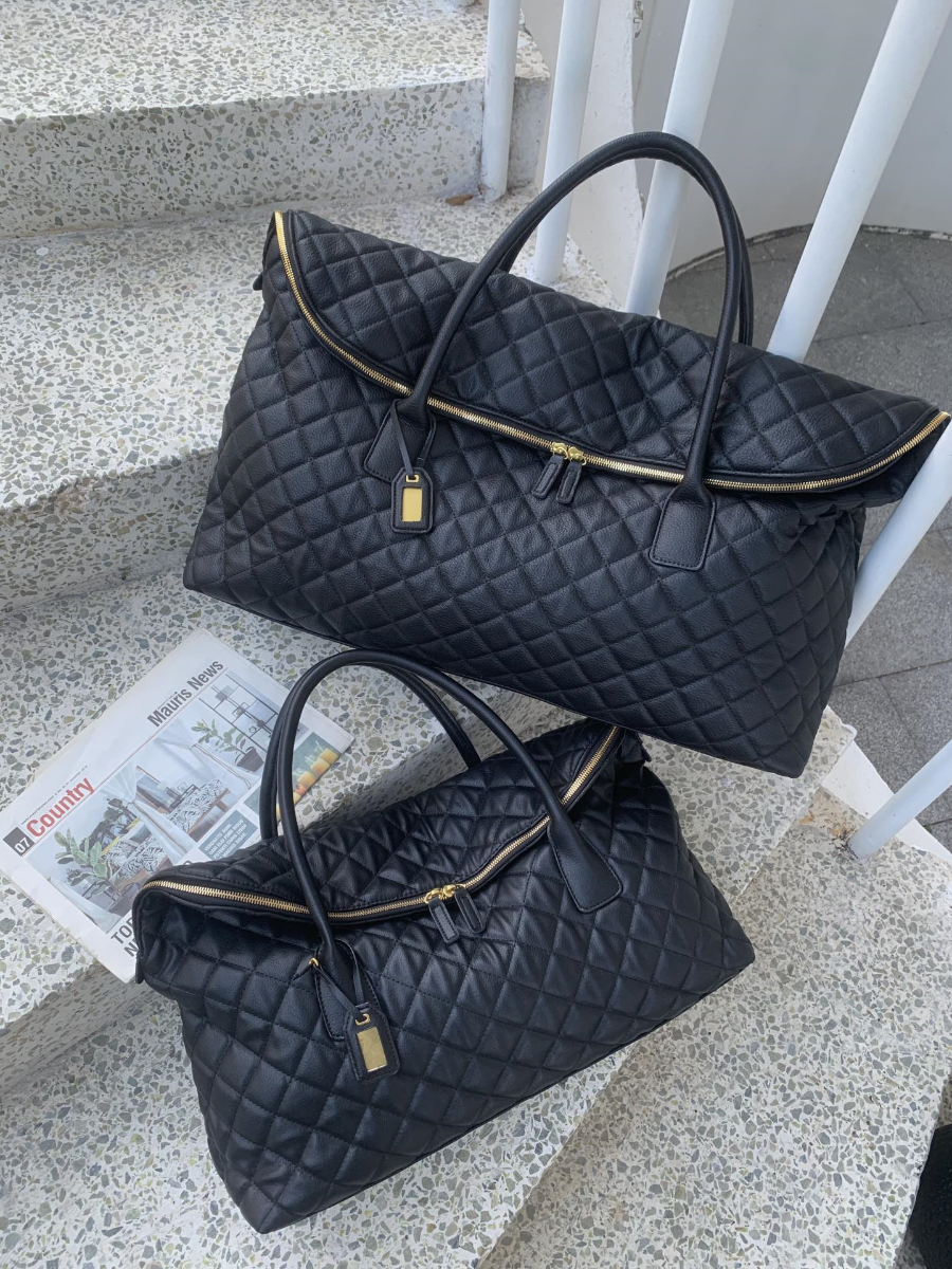 Soft Leather Quilted Travel Bag - Travox.Shop